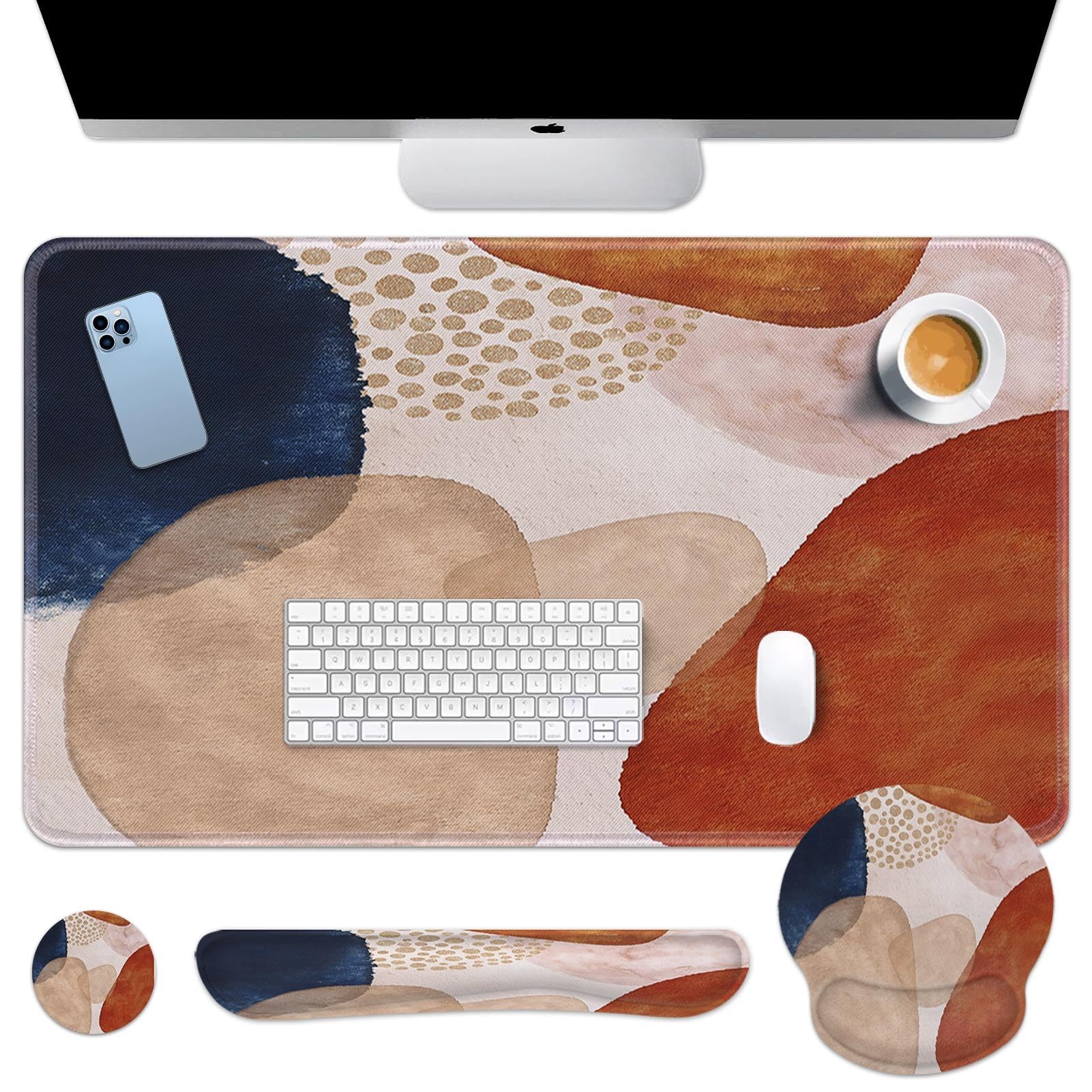 Amazon.com : Britimes Keyboard Mouse Pad Set 4in1 Large Mousepad ...