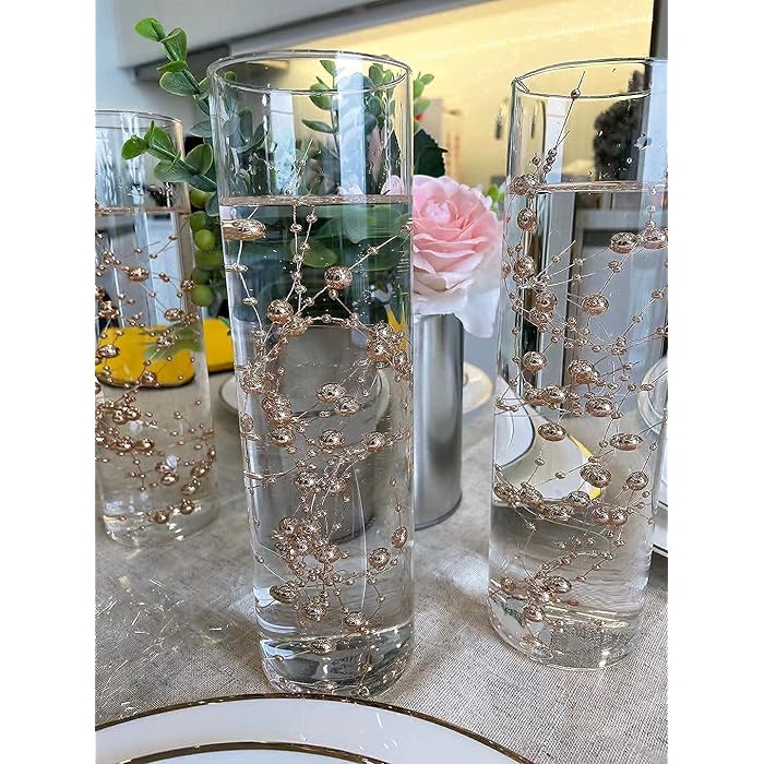 Buy TeaSu Pearl String for Floating Candles, 12set Pearl Vase Filler ...