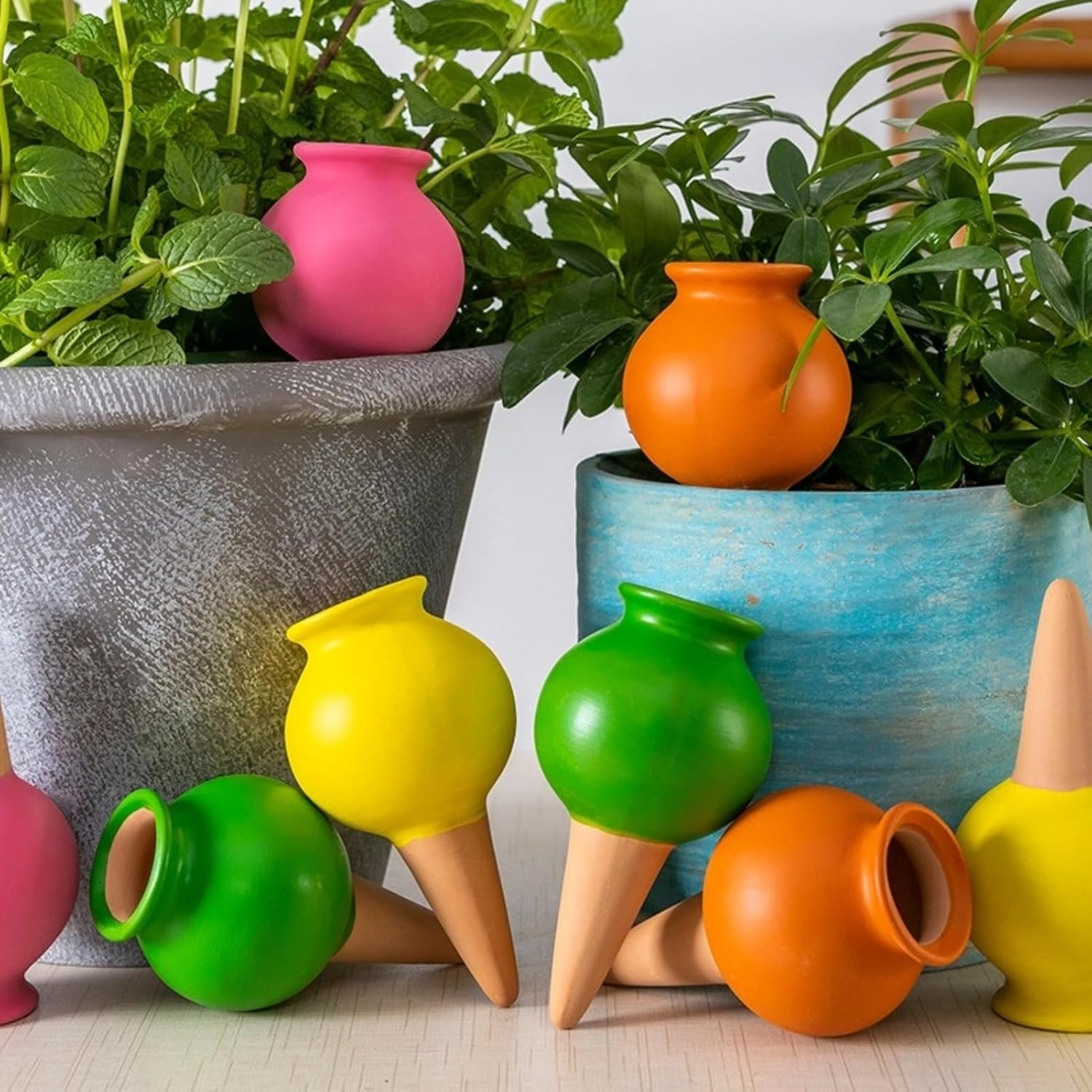 Amazon.com: Bnsnndj 4 Pack Terracotta Watering Spikes: Self-Watering ...