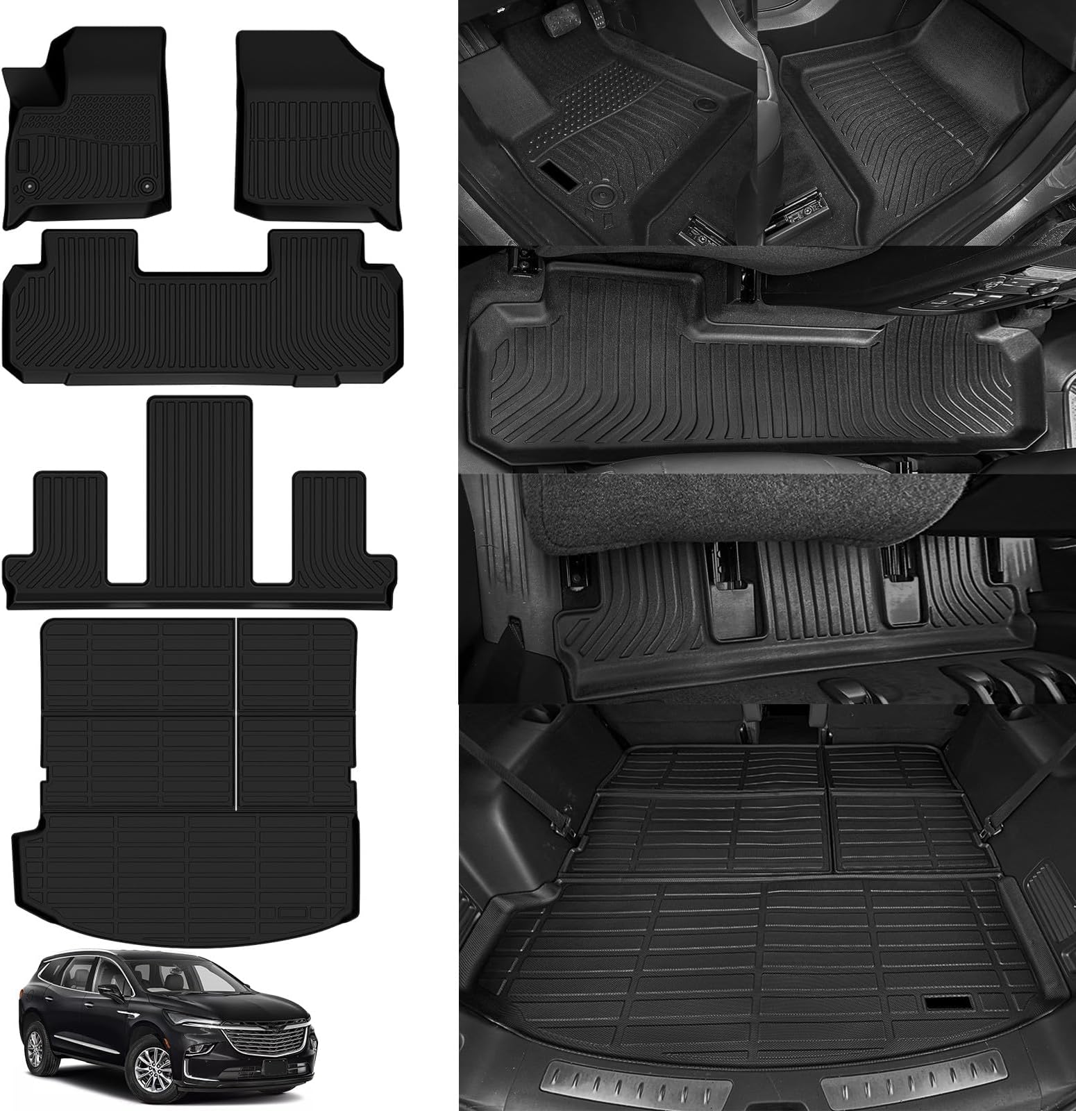 Amazon.com: Naibeve Floor Mats for Buick Enclave 2018-2024 2nd Row ...