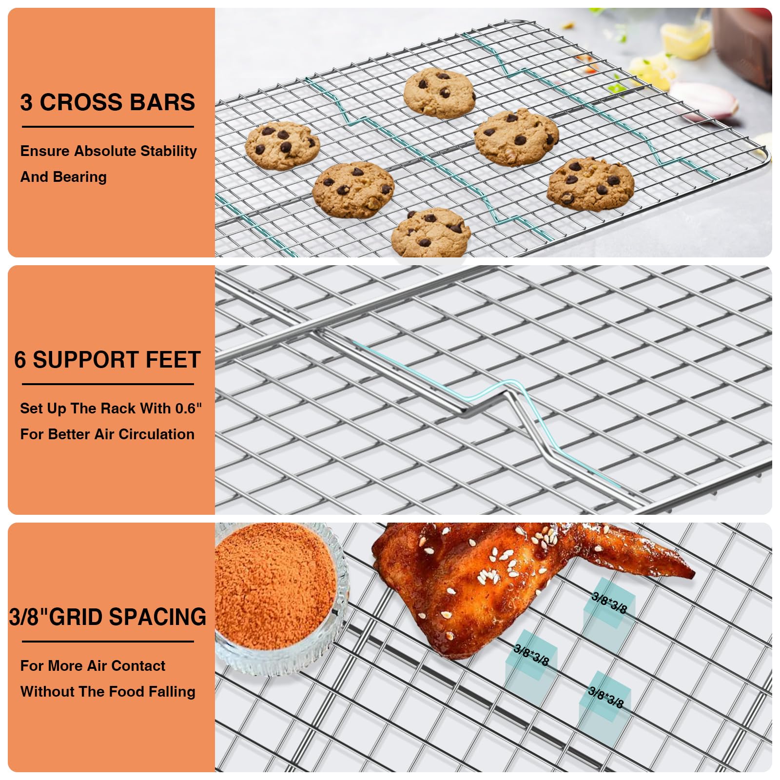 Snapklik.com : Cooling Rack For Baking 2-Pack, 15 X 10 Inches Baking ...