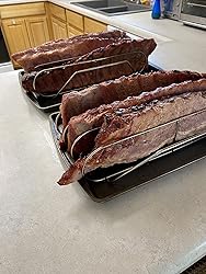 Amazon.com: Extra Long Stainless Steel Rib Rack for Smoking and ...