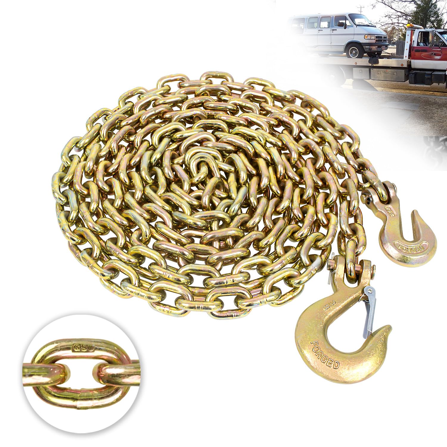 Amazon.com: TKK G80 Transport Binder Heavy Duty Chain, 3/8 Inch x 8 ...