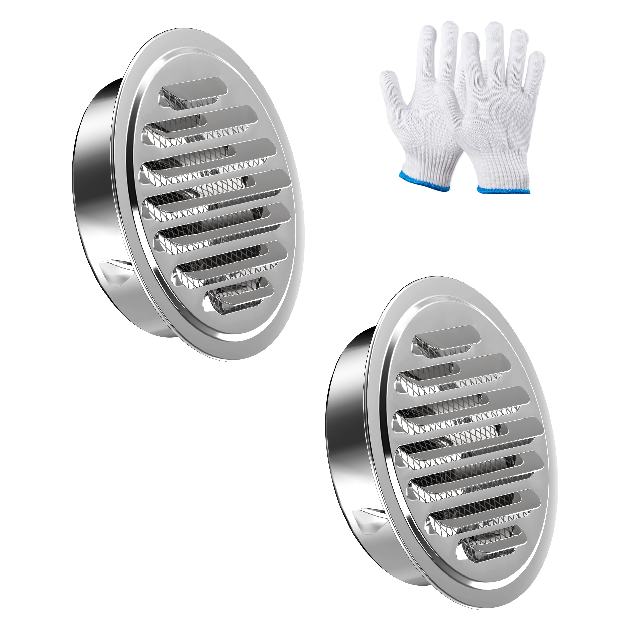 Stainless Steel Soffit Vents 6 Inch, HG Power Round Vent Cover with ...