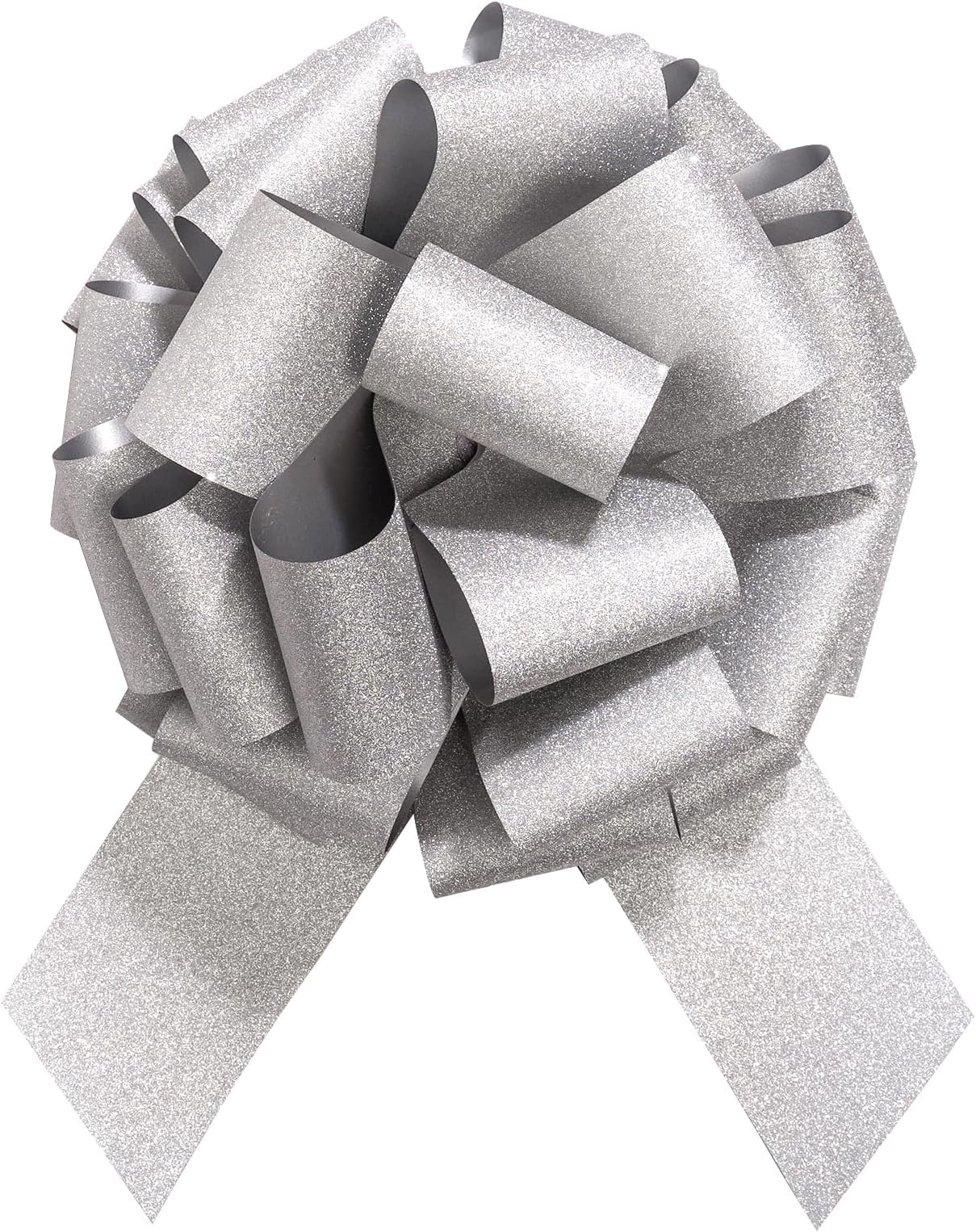 Amazon.com: Large Silver Gift Pull Bows - 9" Wide, Set of 6, Christmas ...