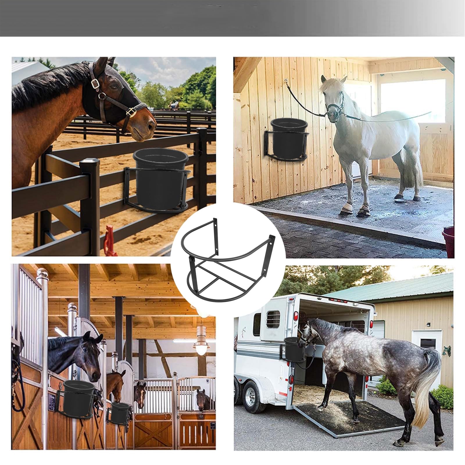 Snapklik.com : 1Pcs Bucket Holder,Heavy Duty Wall Mounted Livestock ...