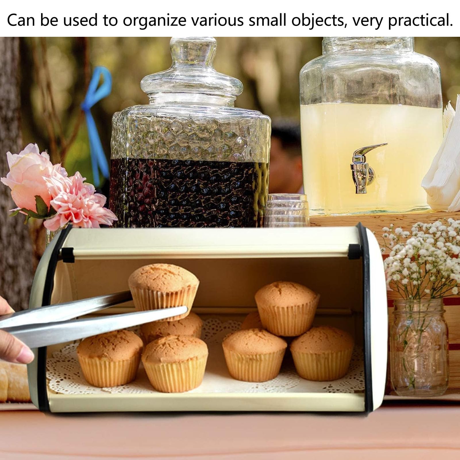 Snapklik.com : Topyond Vintage Bread Box, Metal Bread Box For Kitchen ...