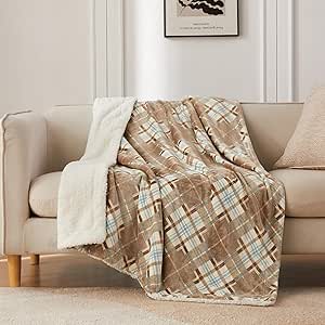 Amazon.com: COOVA Ultra Soft Sherpa Fleece Throw Blanket - Cozy Thick ...