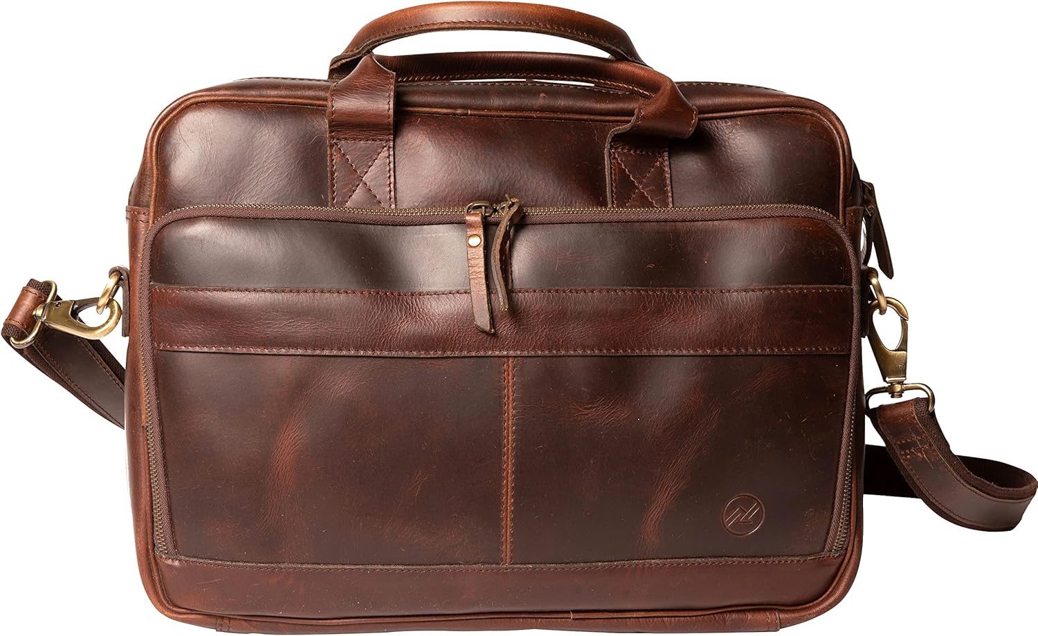 Amazon.com: Handmade Full Grain Leather Messenger Bag with Strap ...