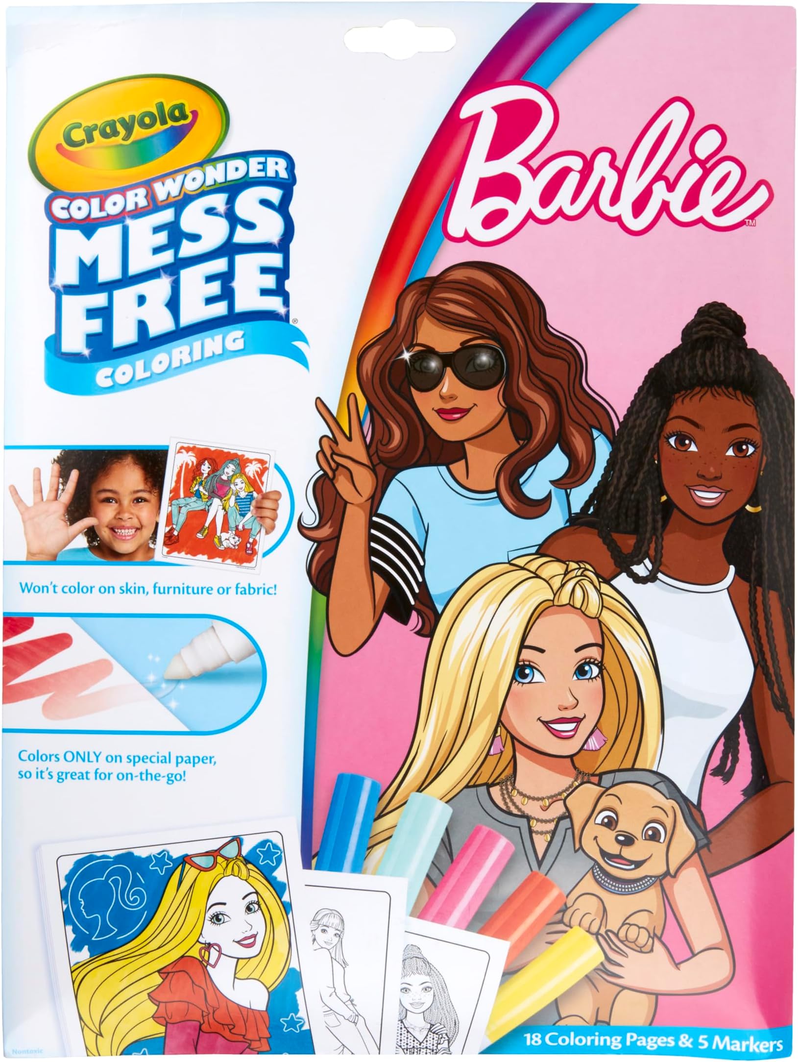 Amazon.com: Crayola Barbie Color Wonder Coloring Set, Mess Free ...