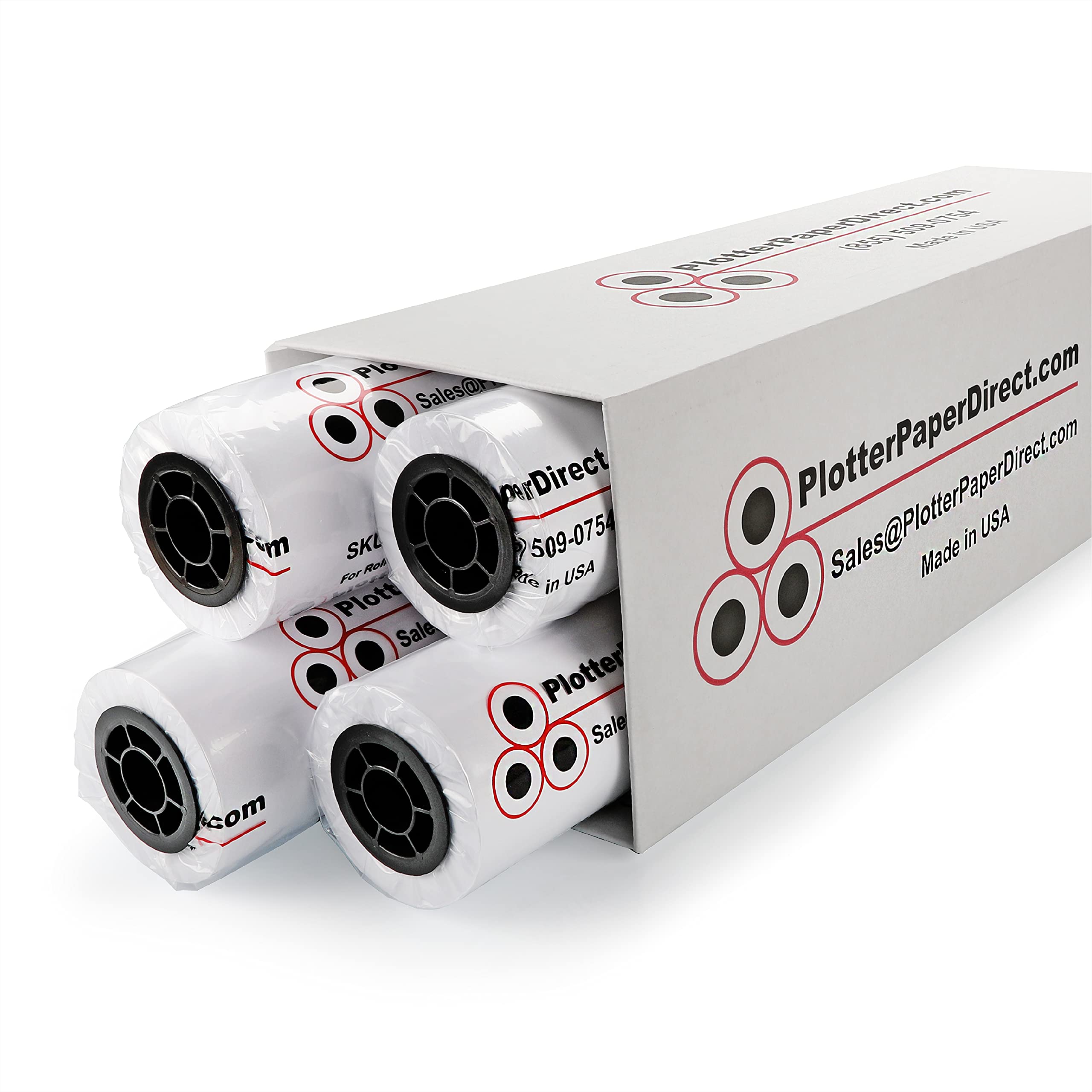 Amazon.com : Plotter Paper Direct (46lb, Coated | 4 Rolls, 2" Core | 24 ...