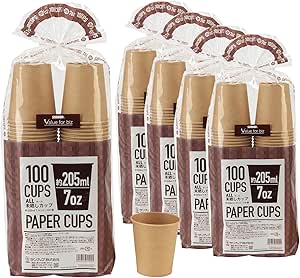 Amazon | サンナップ ペーパーカップ 7oz 205ml【500個(5パック)[ふだん使い 紙コップ] 未晒し ブラウン サンナップ製ディスペンサーに対応（CD-7DB）[安全品質 ...