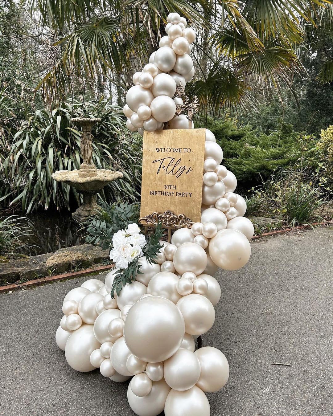 Amazon.com: Pearl White Balloons Arch Kit Include the Plastic Strip ...