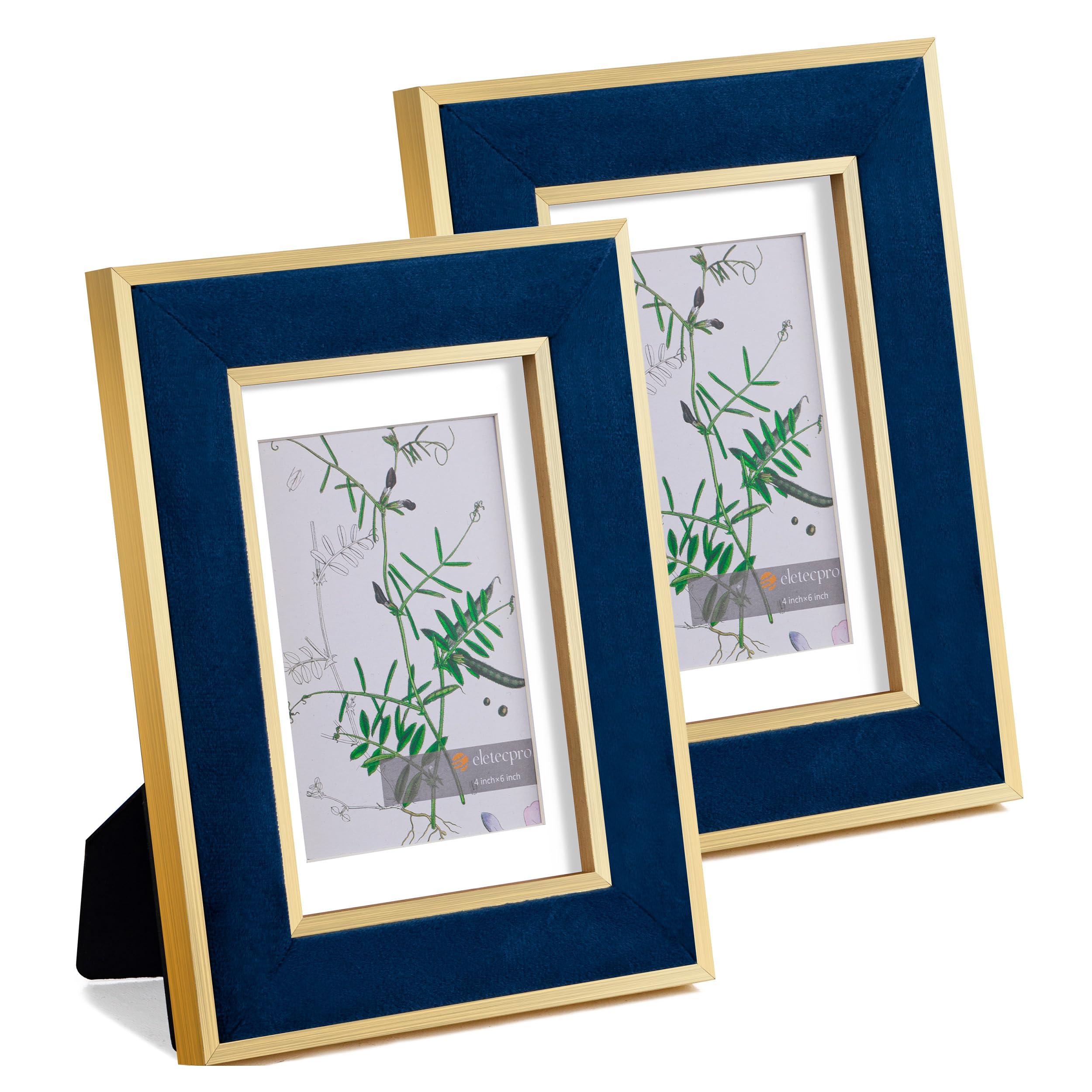 Amazon.com - eletecpro 4x6 Velvet Picture Frames with Gold Finish ...