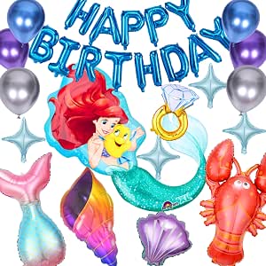 Amazon.co.jp: 3rd Design Ariel Disney Princess Balloons, Birthday ...