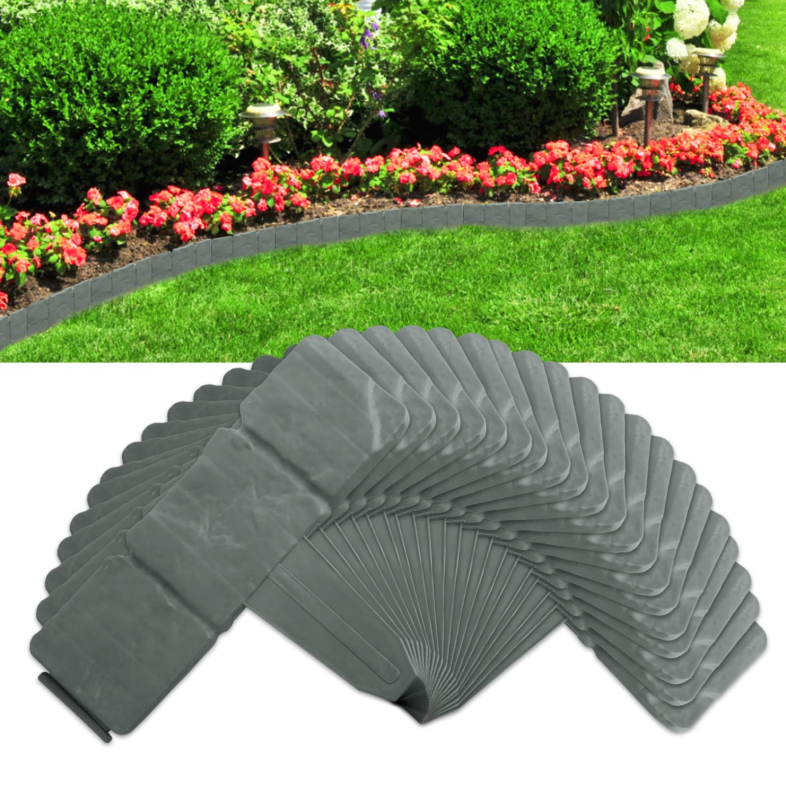 Snapklik.com : Garden Edging Border, 20 PCS Plastic Garden Landscape ...