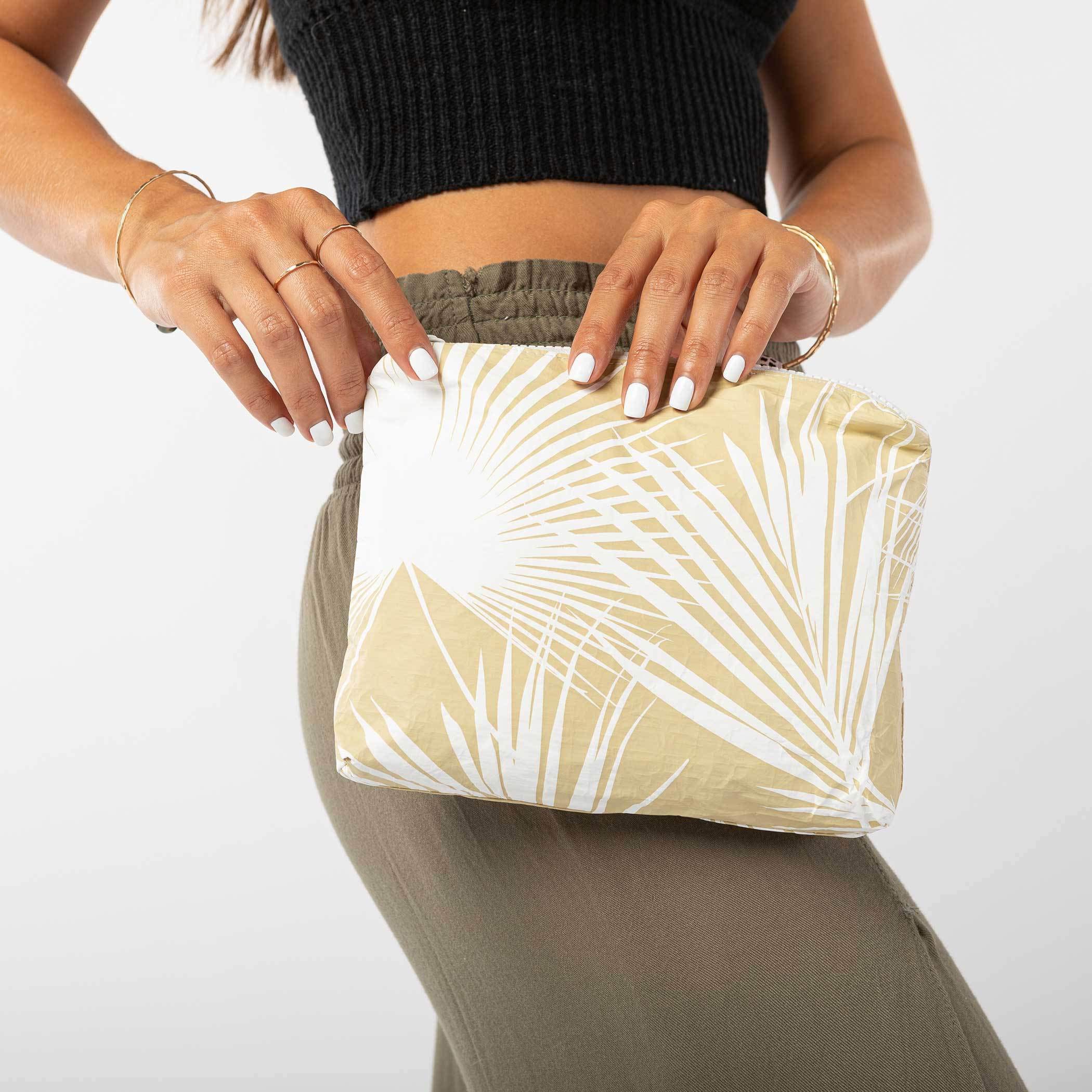 Snapklik.com : ALOHA Collection Small Day Palms Pouch In Sand Lightweight