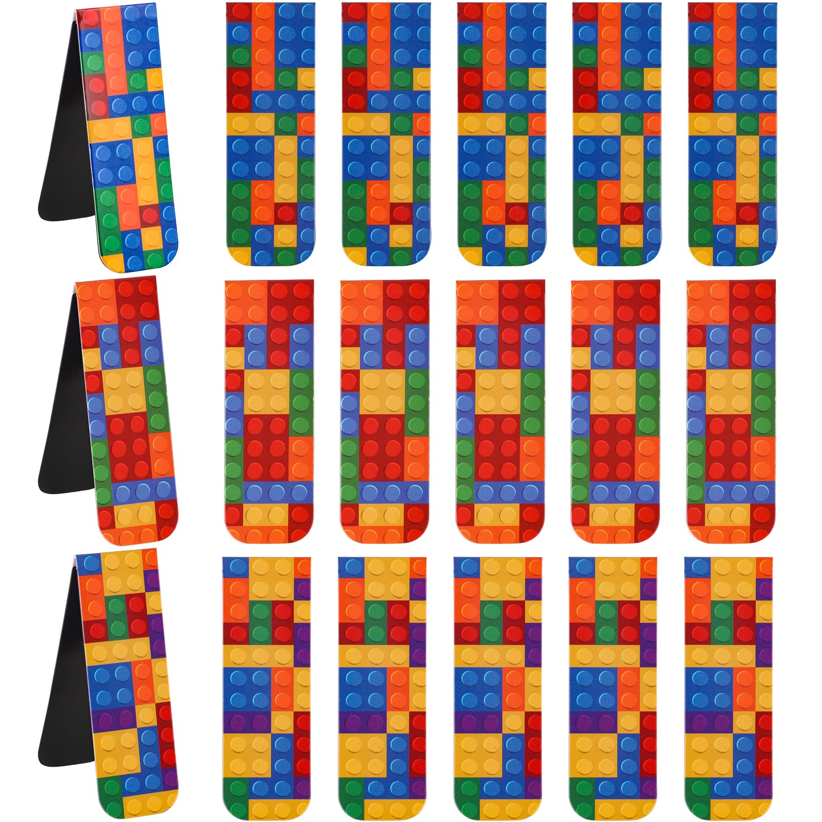 Amazon.com: 48 Pcs Magnetic Bookmarks Building Block Magnetic Bookmark ...