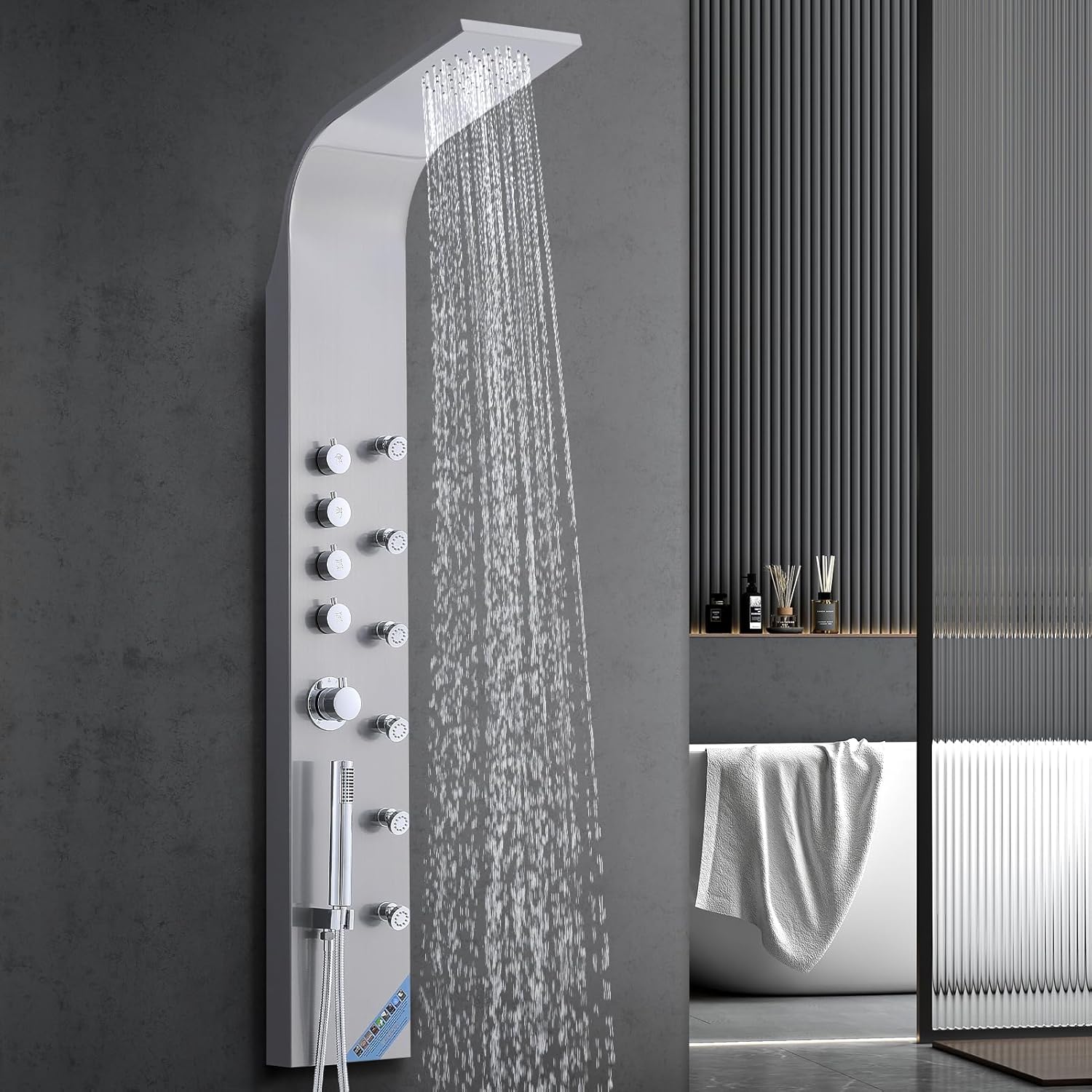 Warmiehomy Thermostatic Shower Tower Panel Shower Tower Column 4 ...