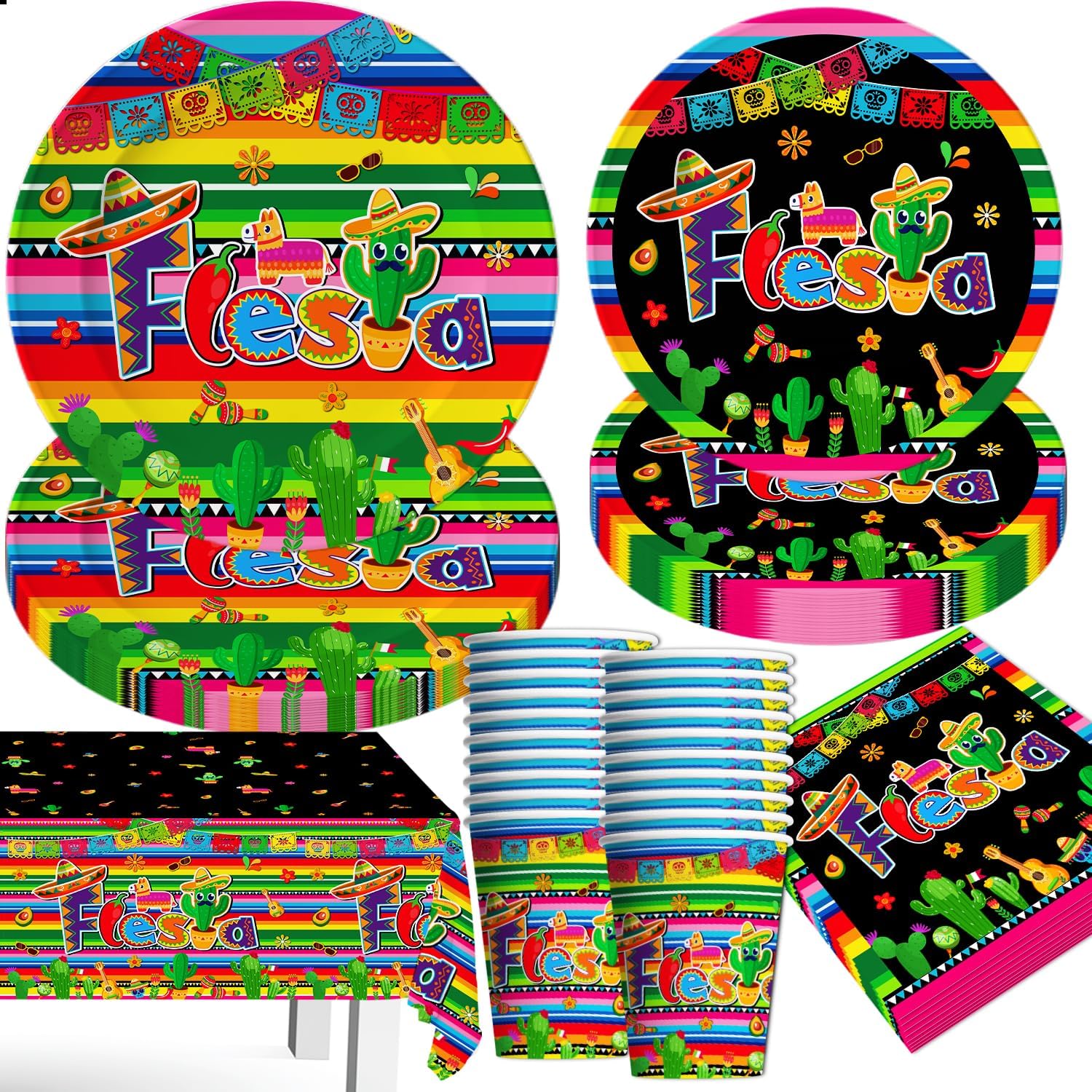 Amazon.com: Fiesta Party Decorations - 81pcs Include Fiesta Plates ...