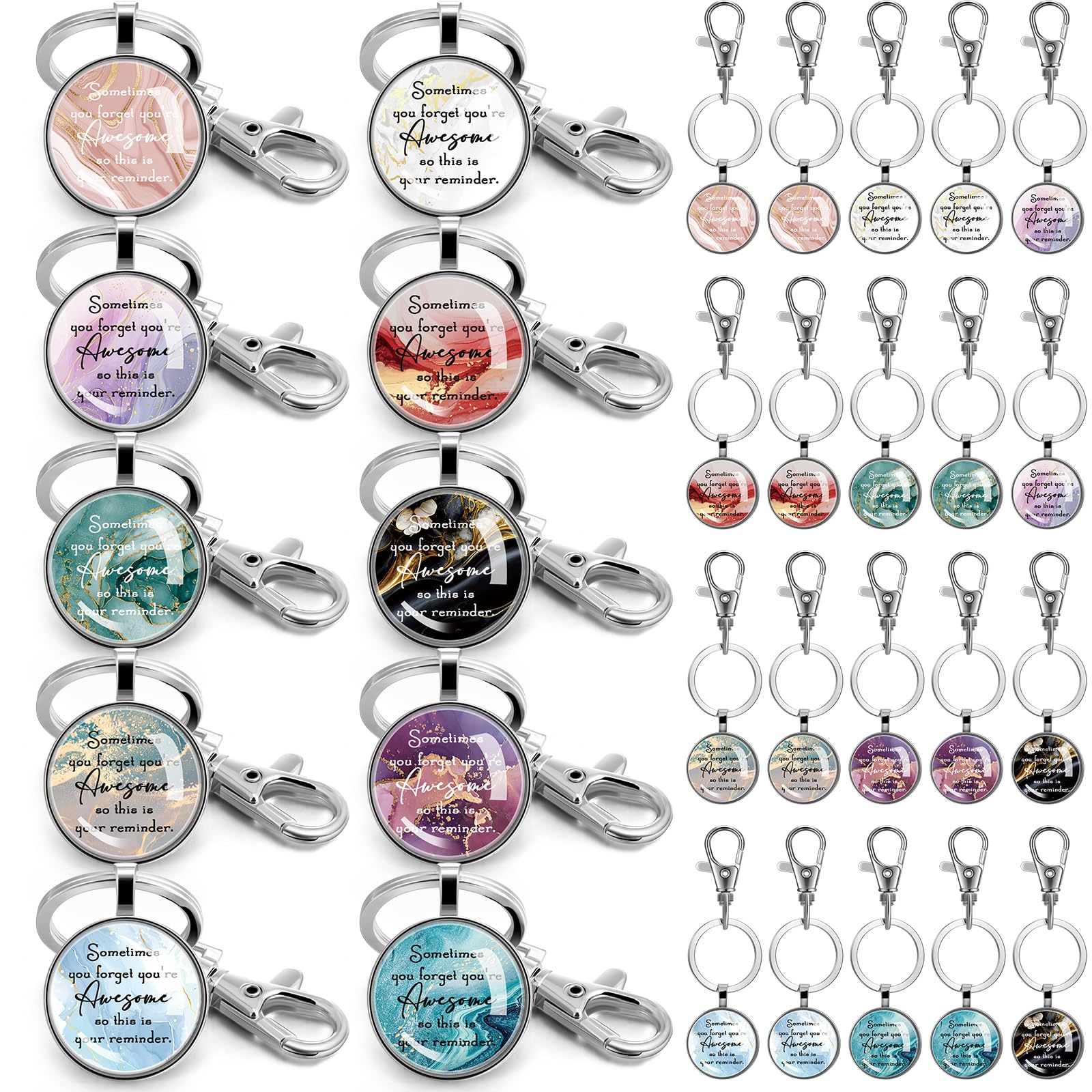 Amazon.com: Huquary 30 Pcs Inspirational Keychain Bulk Valentine's Day ...