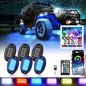 Amazon.com: 6 Pods Metal Alloy Upgraded RGB LED Rock Lights and 6Pods RGB+IC LED Rock Lights ...