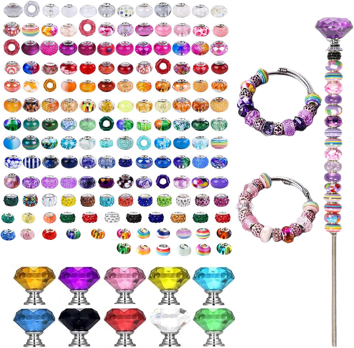 Amazon.com: 170pcs Beaded Garden Stakes Kit Fairy Garden Stakes ...