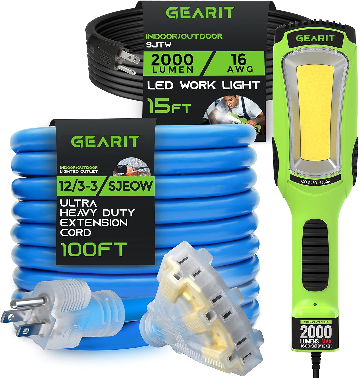12AWG 100ft Extension & 15ft 2000LM Led Work Light - Amazon.com