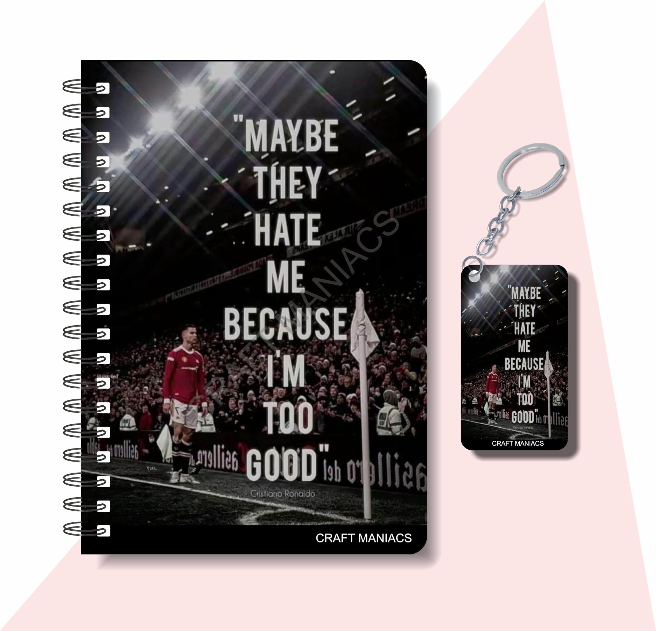 Christiano Ronaldo Hate Quote A5 Sized Ruled 120 Pages Notebook And ...