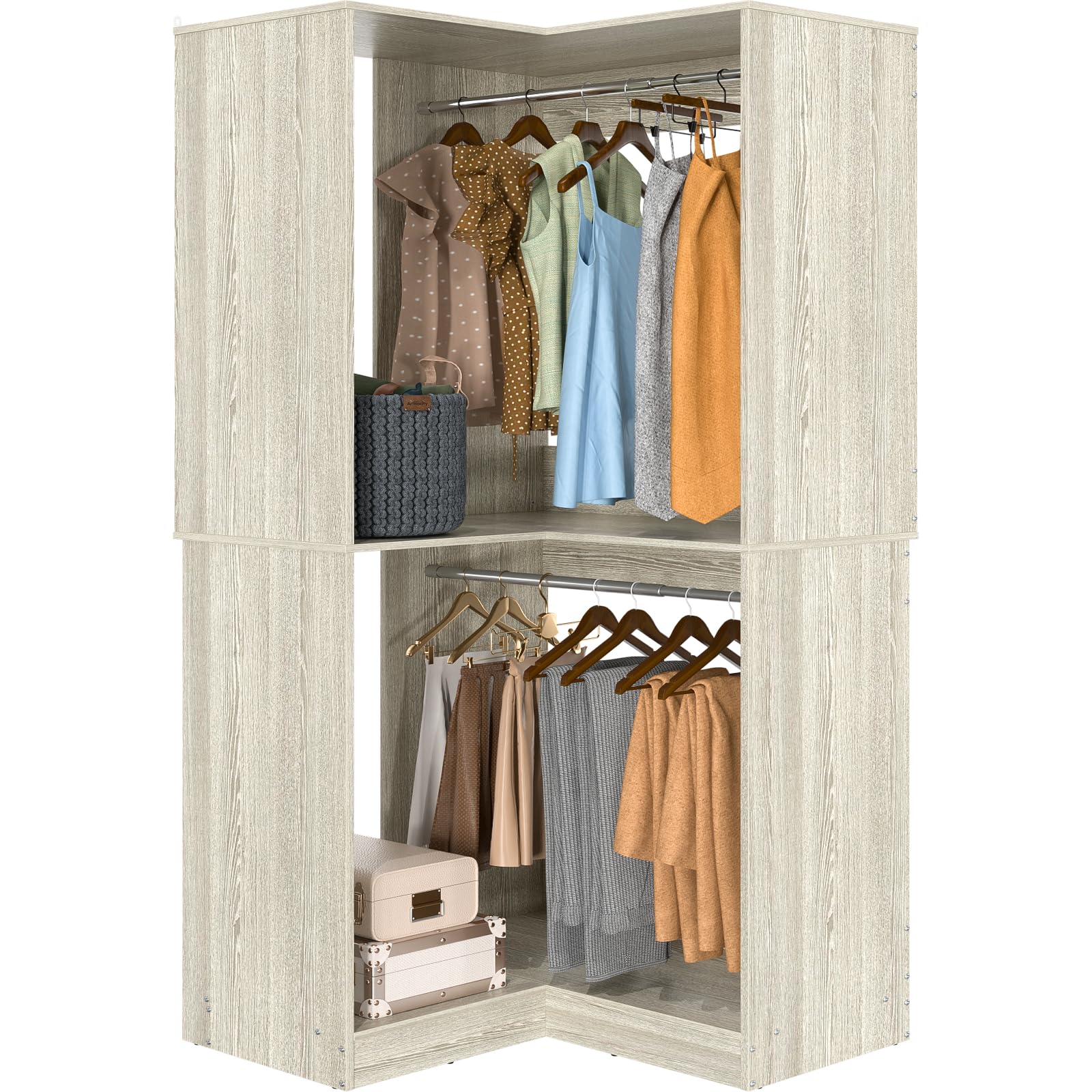 Amazon.com: Armocity Corner Closet System, 32 Inches Wide Wood Corner ...
