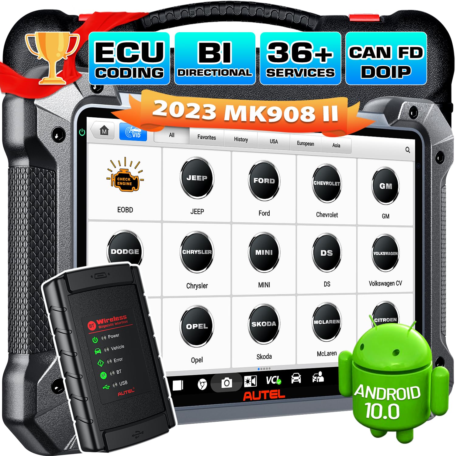 Buy Autel MaxiCOM MK908 II: Advanced ECU Coding Adaption, 2023 Enhanced ...