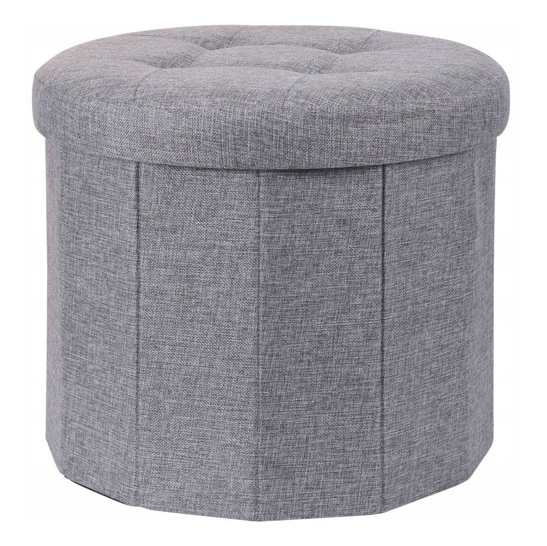Carousel Home Fabric Pouffe Storage Footstool Round Storage Ottoman ...