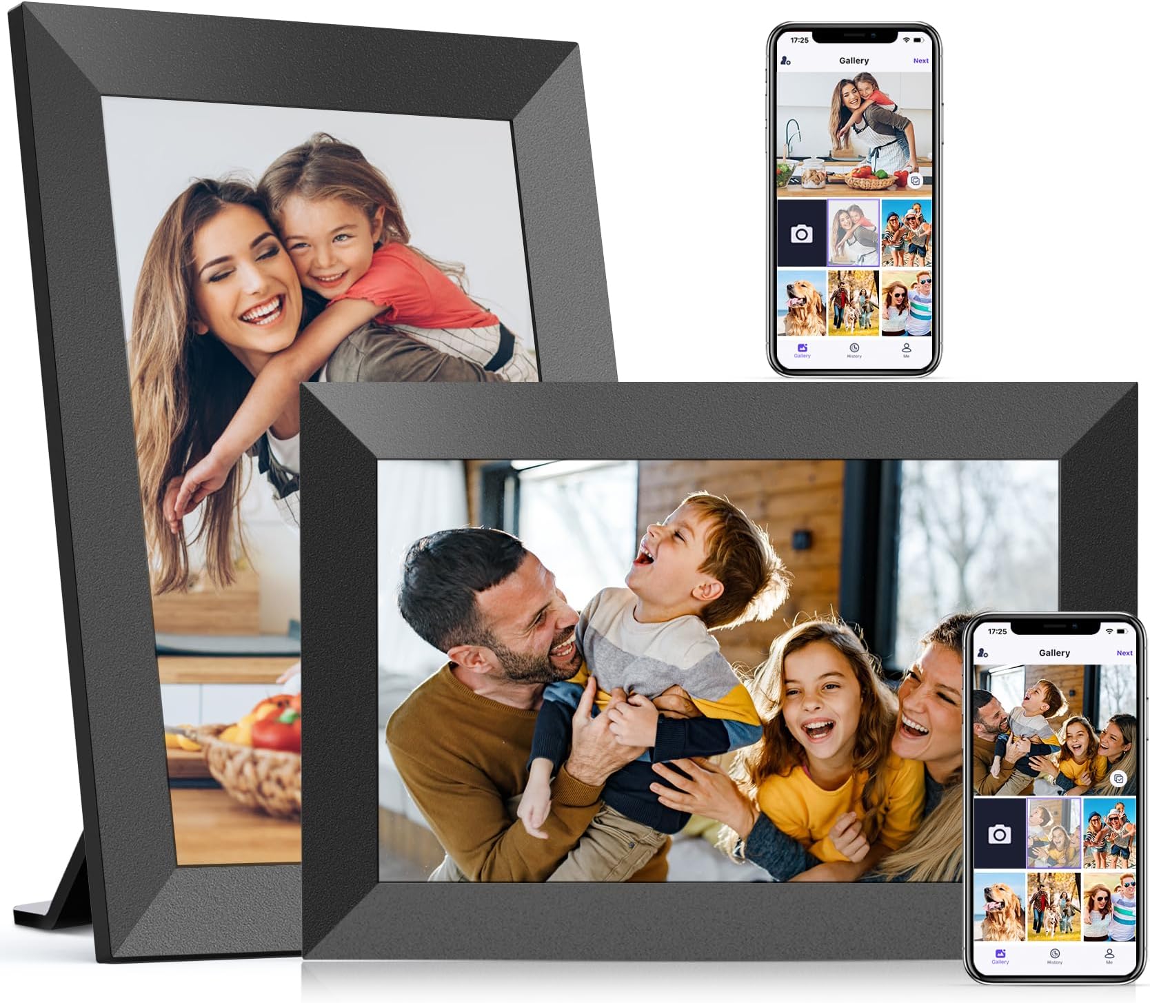 Amazon.com : BIGASUO 10.1 Inch WiFi Digital Picture Frame 3 Pack, IPS ...