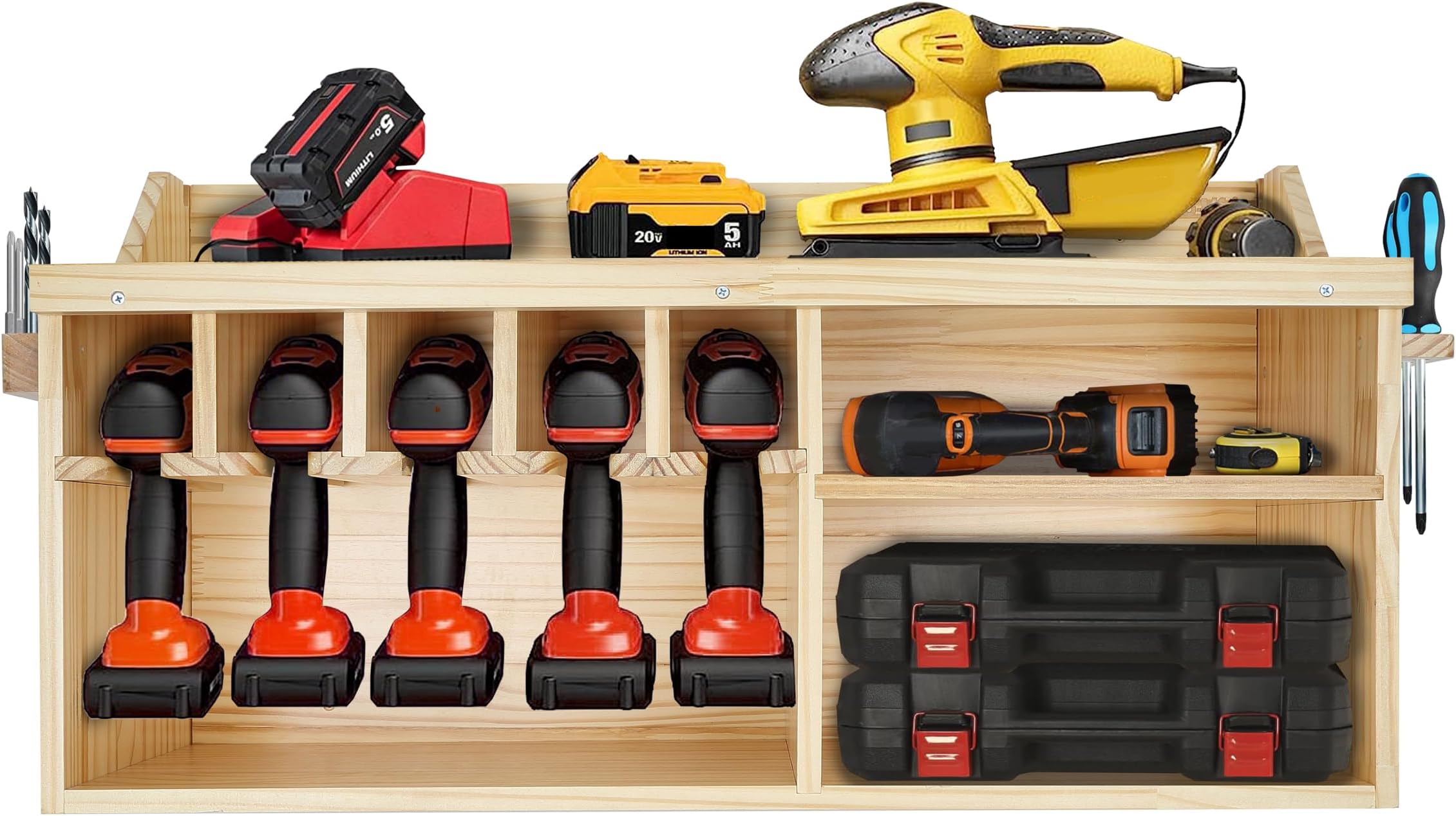 Pro-Lift Cordless Drill Organizer – wall mount power tool storage rack ...
