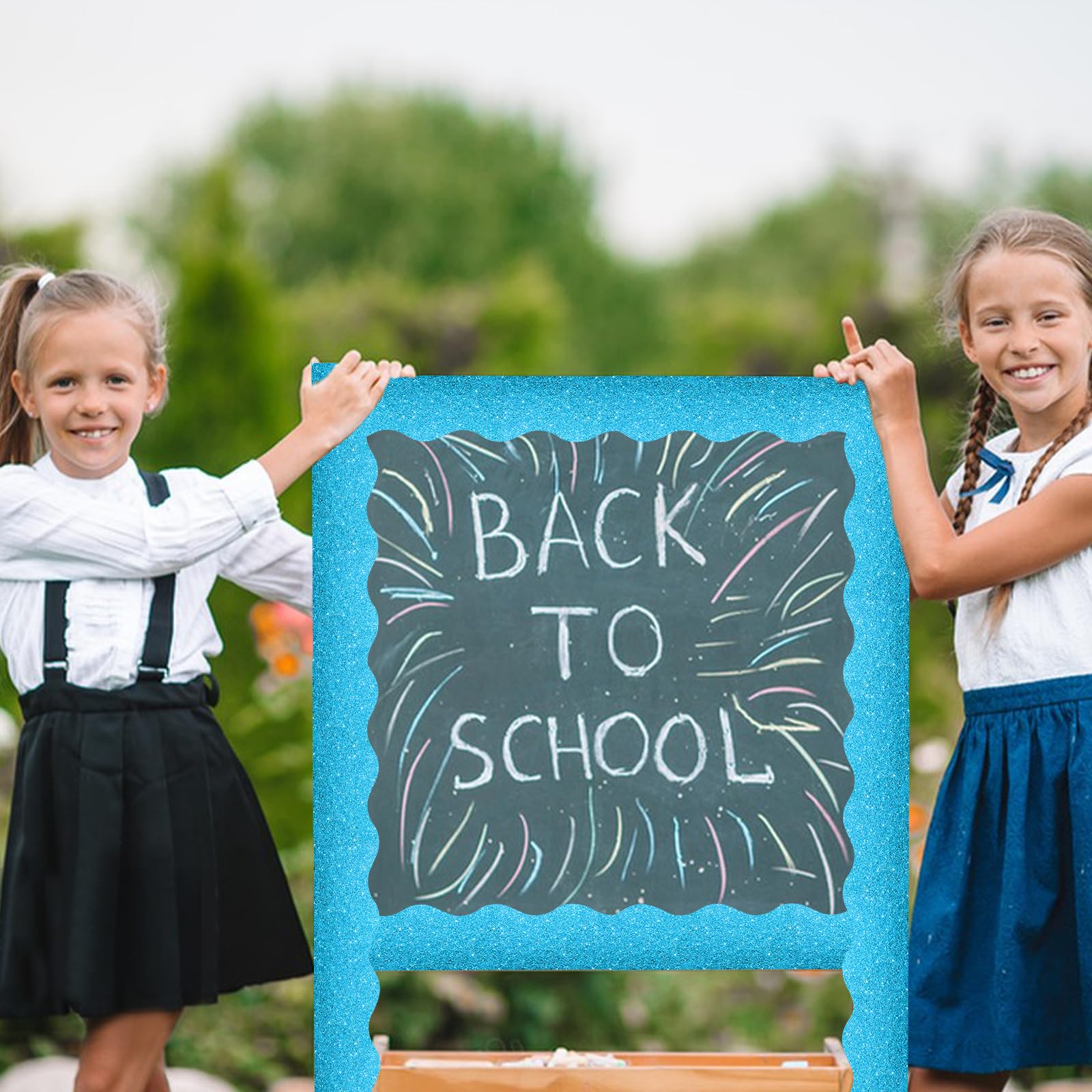 Snapklik.com : 65.6Ft Light Blue Glitter Bulletin Board Borders, Blue ...