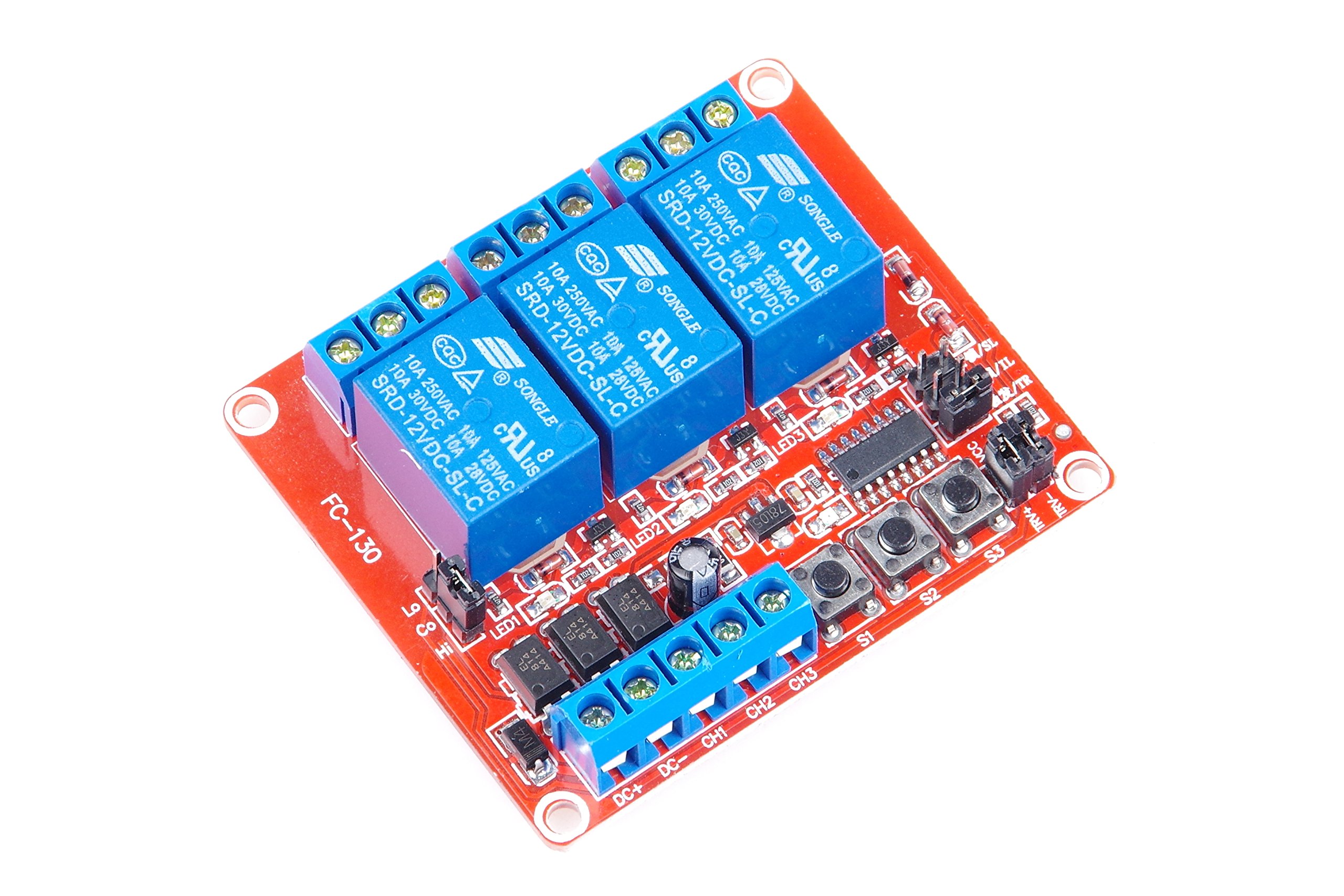 Buy 3 Channel Interlock Switch Self-locking Relay Module High and Low ...