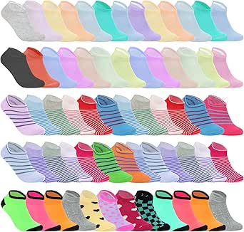 Amazon.com: 200 Pairs Womens Various Sample Socks Low Cut Ankle Socks ...