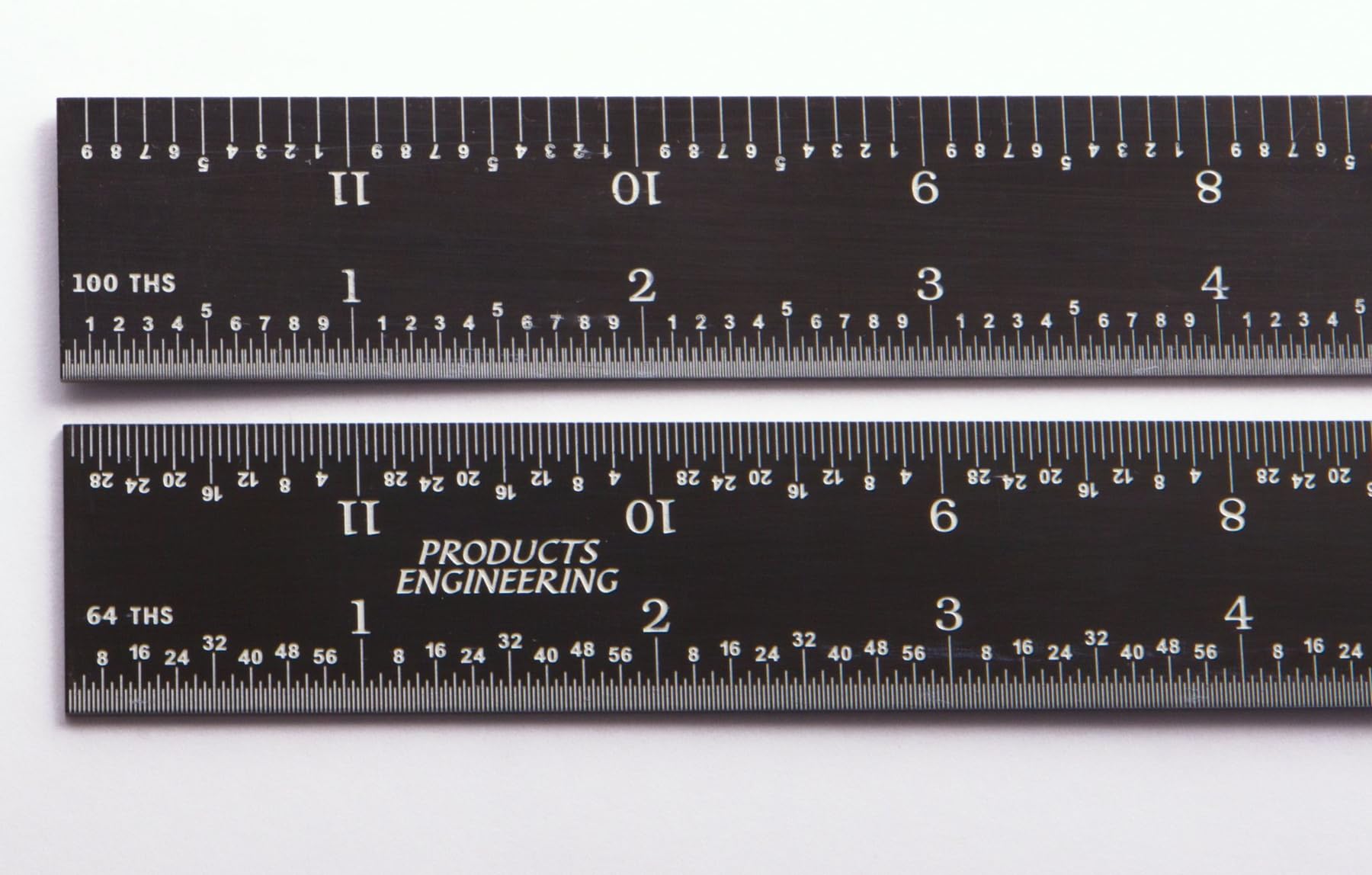 PEC Tools 6" 16R rigid black chrome, "high-contrast" machinist ruler ...