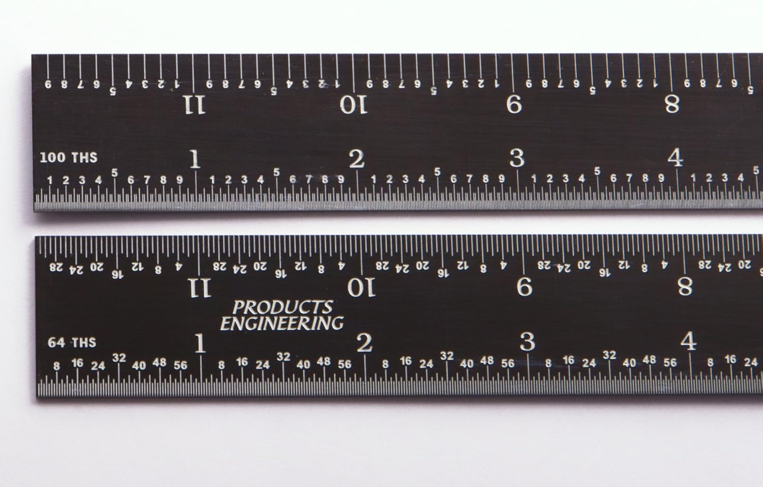 PEC Tools 6" 16R rigid black chrome, "high-contrast" machinist ruler ...
