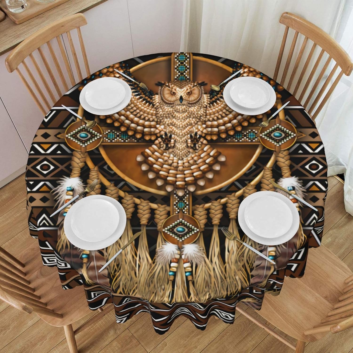Amazon.com: Rmqsyhfz Indian Native American Tablecloth Round 60 Inch ...
