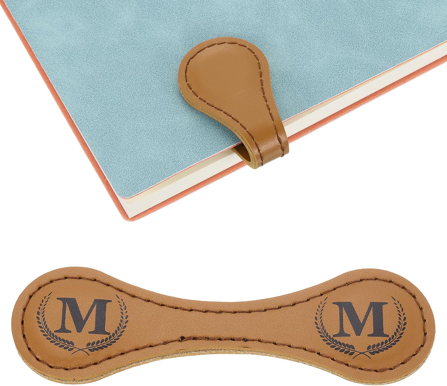 Amazon.com: uxcell Personalized Magnetic Leather Bookmark, 26 Letters ...