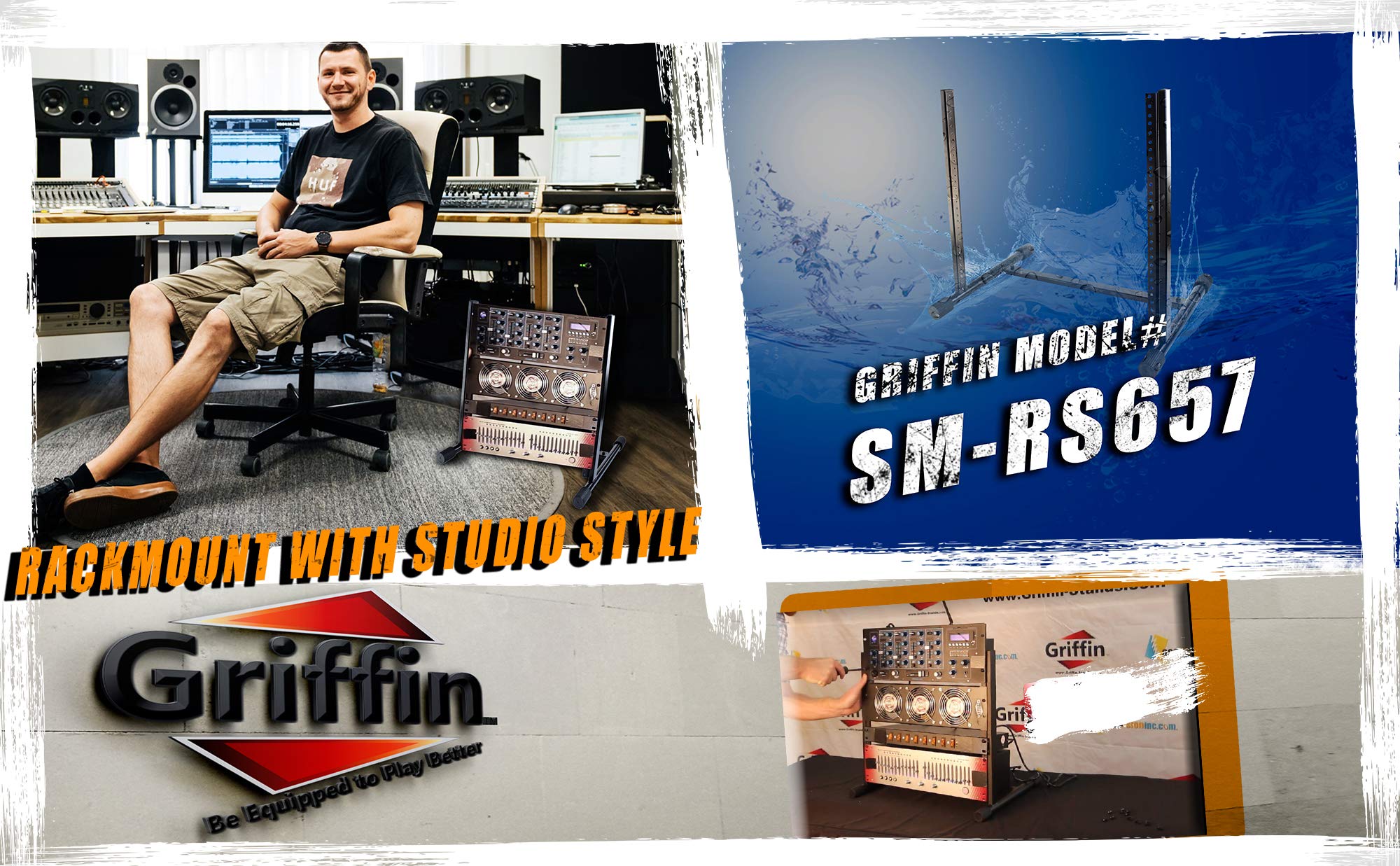 Buy Rack Mount Stand with 10 Spaces by GRIFFIN | Music Studio Recording ...