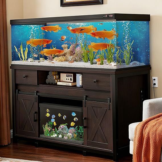 Amazon.com : Farmhouse Fish Tank Stand w/Power Outlet – Heavy Duty ...