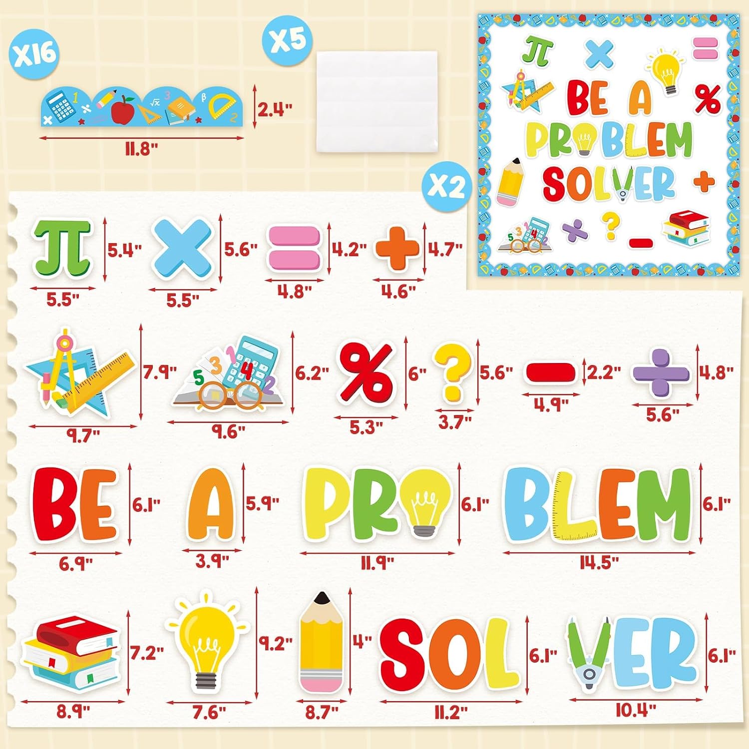 Maths Bulletin Board Set 54PCS Math Symbols Paper Philippines | Ubuy