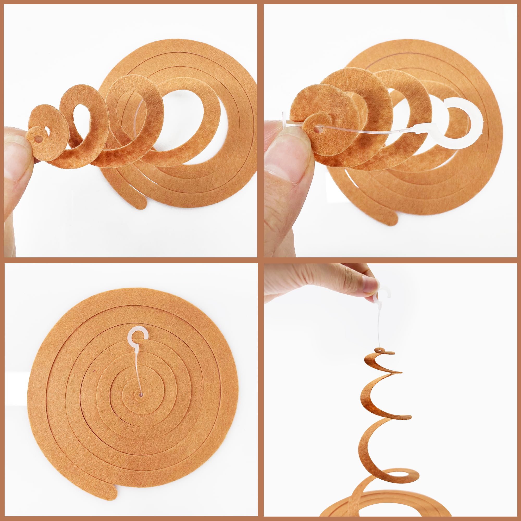 Snapklik.com : 36 Pcs Brown Hanging Swirl Decorations Ombre Cream Tan ...