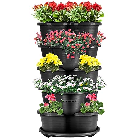 Amazon.com: Large 64 Quart Stackable Planter 5-Pack - Grow More in Less ...