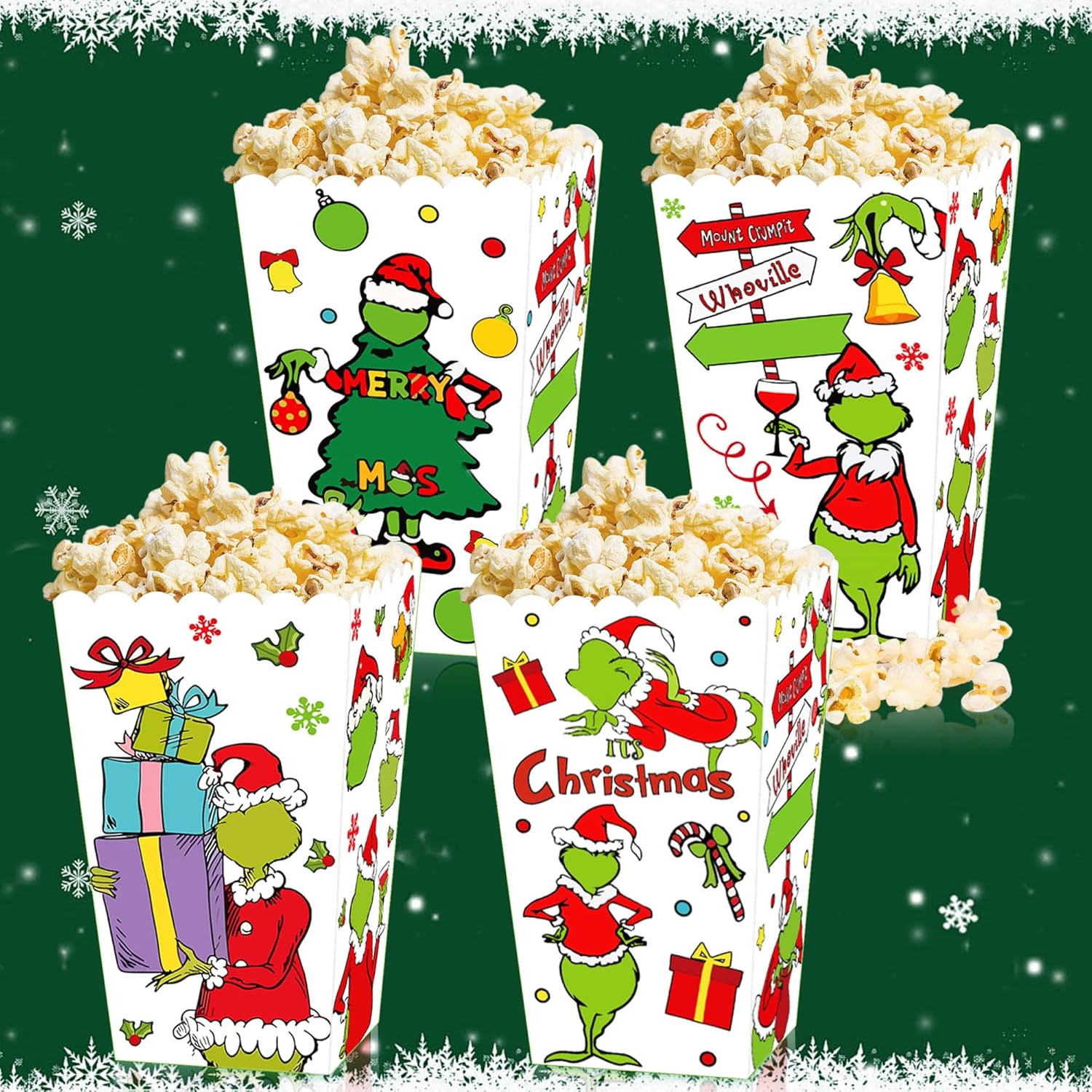 Amazon.com: JeVenis 12 PCS Christmas Popcorn Boxes Gingerbread Popcorn ...