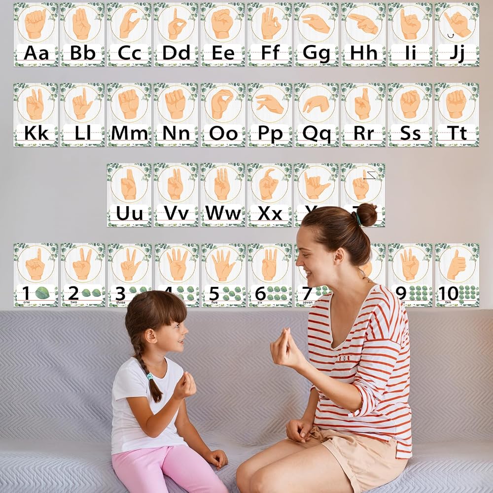 36PCS Eucalyptus ASL Alphabet Line Bulletin Board Nepal | Ubuy