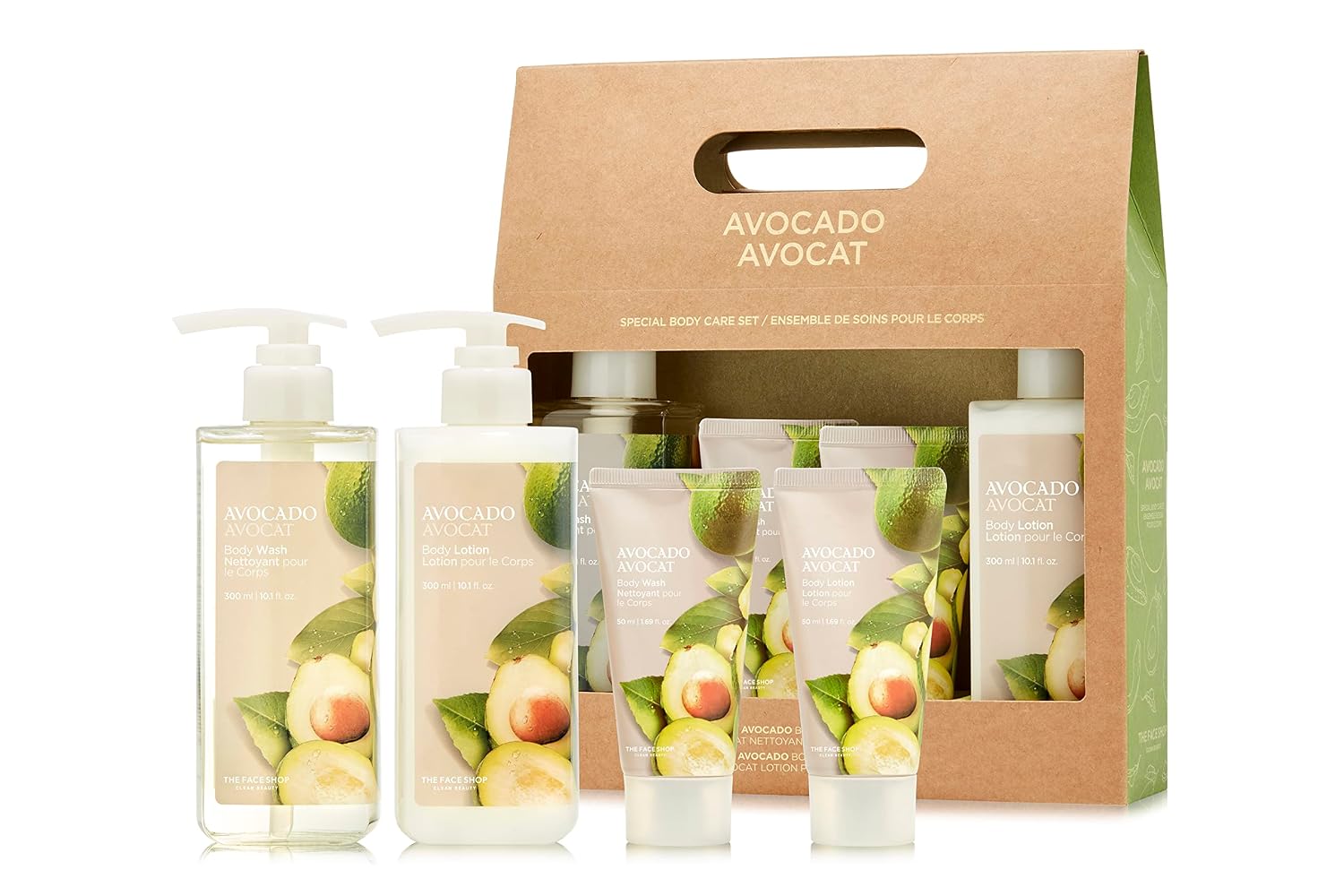 Amazon.com: THE FACE SHOP Avocado Special Body Set | Essential Boday ...