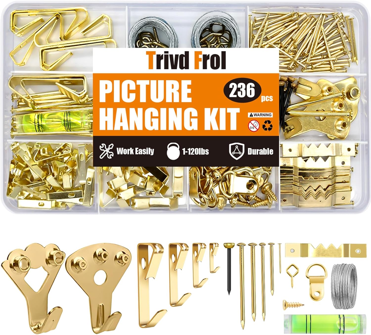 236Pcs Picture Hanging Kit, Picture Hangers, Heavy Duty Frame Hooks ...